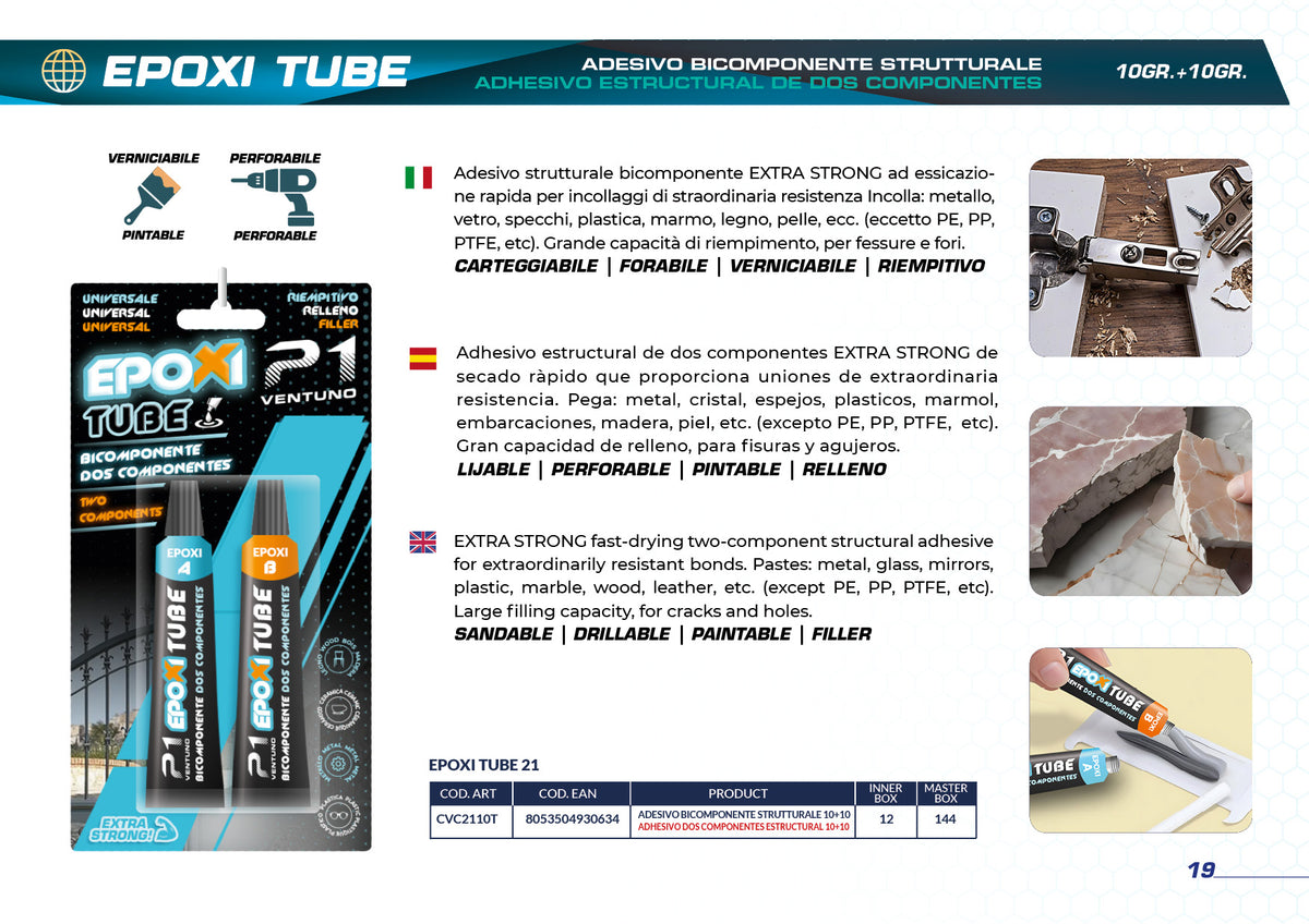 Epoxy Tube - Epossidica bicomponente tubetto 10 + 10 gr – COLLA 21 SHOP
